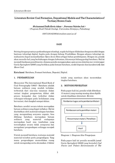 PDF Literature Review Coal Formation Depositional Models And The Characteristics Of Tertiary