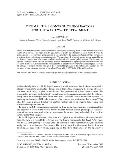 Moreno 1999 Optimal Control Applications And Methods Pdf Optimal Control Mathematical