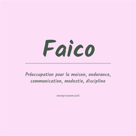 Signification Du Prénom Faico