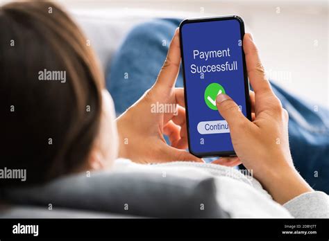 Online Mobile Money Payment Success On Cell Phone Stock Photo Alamy