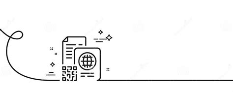 Qr Code Line Icon Scan Barcode Sign Continuous Line With Curl Vector