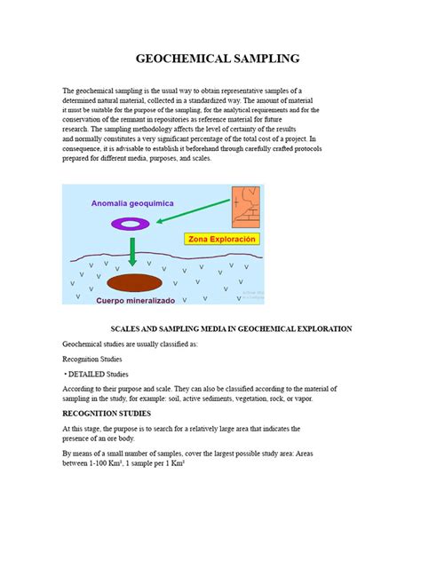 Geochemical Sampling Techniques Explained Pdf Minerals Rock Geology