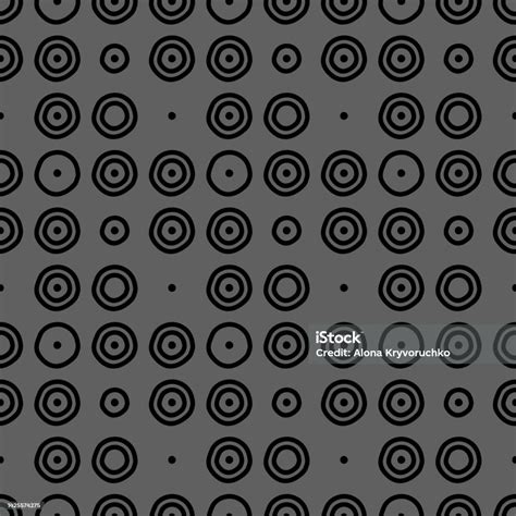 벡터 일러스트레이션 회색 흑백 배경을 발견했습니다 손으로 그린 윤곽선 선 원이있는 기하학적 추상 패턴 불규칙한 모양의 무작위로 흩어져있는 점들 0명에 대한 스톡 벡터 아트