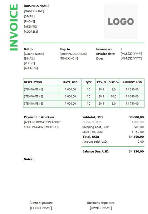 Web Design And Development Invoice Templates Excel Word Pdf