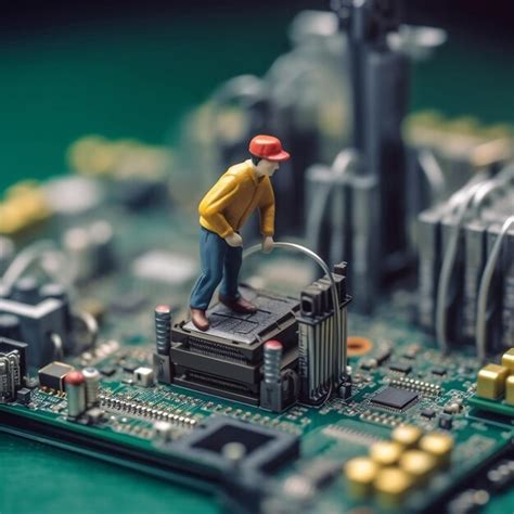 Premium Ai Image Expert Technician Computer Cpu Installation On Motherboard Socket By