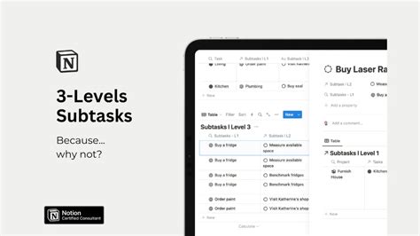 3 Levels Subtasks Productivity Template