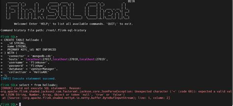 Bug Flink CDC读取mongodb数据 使用SQL client 报JSON解析异常flink shaded jackson com fasterxml jackson