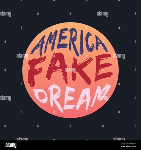 America Fake Dream Lettering Typography Design Artwork Editable