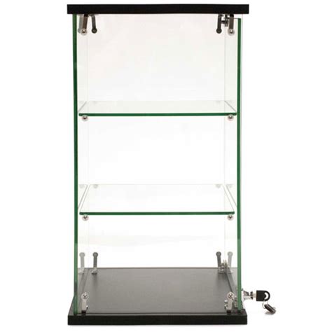 Fully Assembled Frameless Glass Countertop Display Case 13x13x24h Uniquekiosk