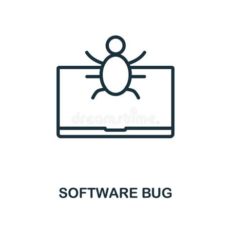 Software Bug Icon Outline Style Thin Line Creative Software Bug Icon For Logo Graphic Design