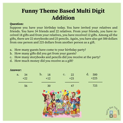 80 Multi Digit Addition Word Problems Free Worksheet