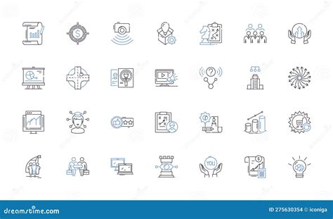 Roadmap And Itinerary Line Icons Collection Plan Schedule Guide Destination Route Program