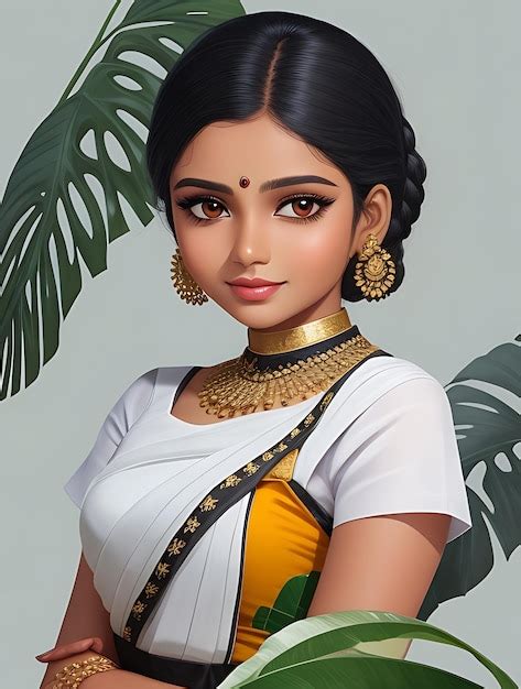 Premium Ai Image Portrait Of A Beautiful Young Girl Of Sri Lanka