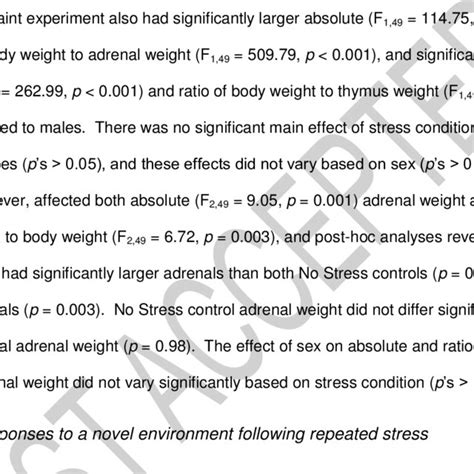 Displays The Effects Of Sex Novel Environment Exposure And 10 Days Of Download Scientific