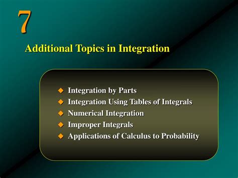 Ppt Integration By Parts Integration Using Tables Of Integrals