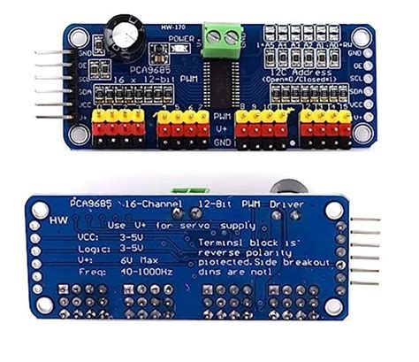 ماژول درایور سروو موتورpca9685 Pwm 12بیتی 16 کانال رابط Iic الکترواکسپرس