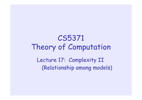 Lecture 17 Assignments Theory Of Computation Studocu
