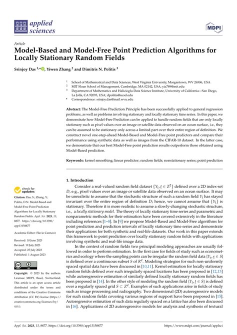 Pdf Model Based And Model Free Point Prediction Algorithms For