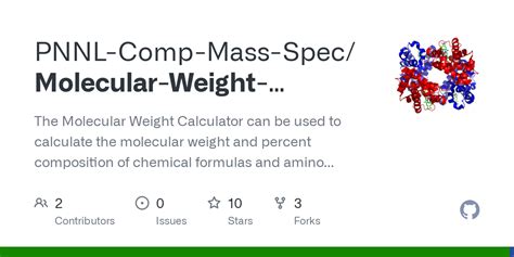 GitHub PNNL Comp Mass Spec Molecular Weight Calculator DLL The Molecular Weight Calculator