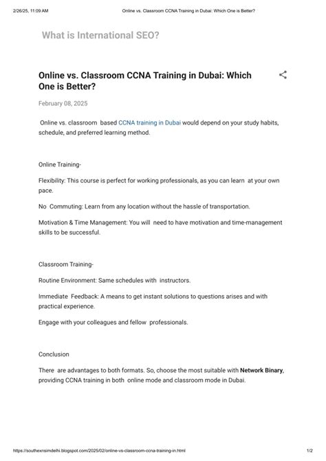 Ppt Online Vs Classroom Ccna Training In Dubai Which One Is Better