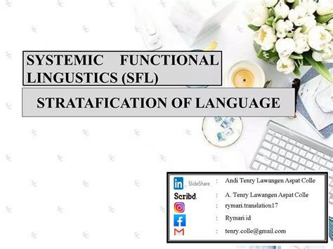 Systemic Functional Linguistics Language Stratafication Ppt Free Download