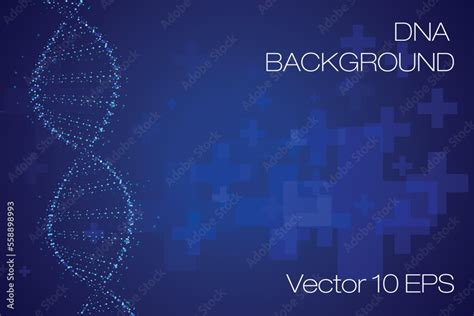 DNA Digital Sequence Code Structure With Glow Science Concept And Nano Technology Background
