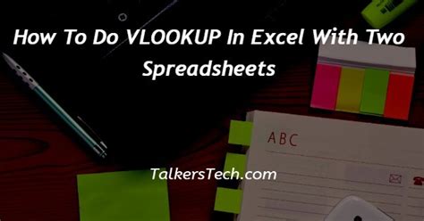 How To Do Vlookup In Excel With Two Spreadsheets Printable Forms Free Online