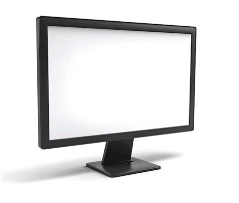 A Computer Monitor Displaying A White Screen Against A White Background