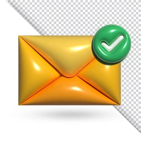 premium psd valid email check mail 3d render isolated