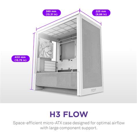 Gabinete Nzxt H3 Flow Midi Tower Mini Itx Micro Atx Flujo De Aire