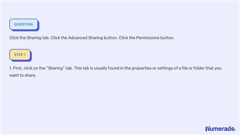 solved click the sharing tab click the advanced sharing button click