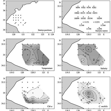 Distributions Of Surface Temperature °c Salinity Chl A