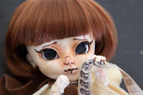 Premium Photo Realistic Redhead Doll Portrait In Winter Retro Clothes