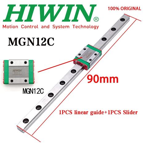 New Hiwin Original Authentic Mgn12c Mgn12 Linear Guide Rail With Slider High Precision 90mm
