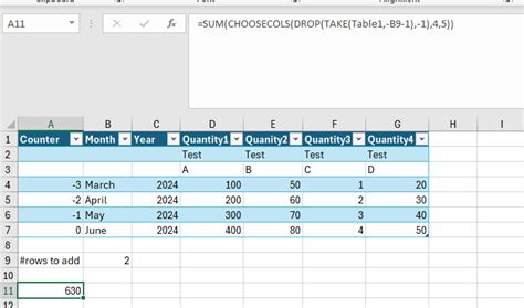 Excel How To Sum Columns Mn For Rows Xy In A Structured Table