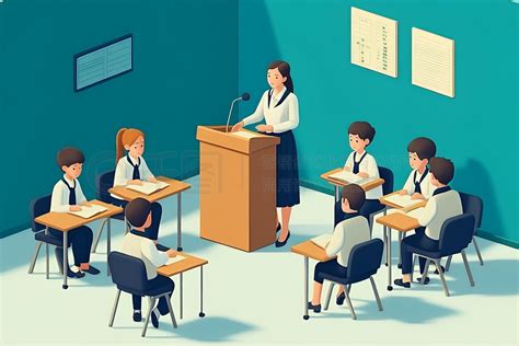 儿童ai数字艺术 Classroom卡通风简约儿童课堂场景学生听讲插画 Ai平面元素免费下载 Png格式 4032像素 编号71658127 千图网