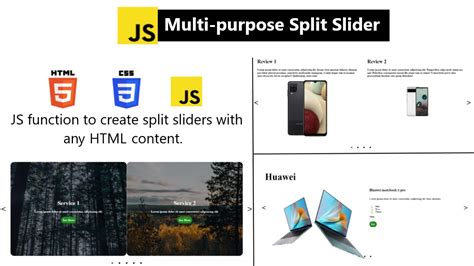 how to use my dynamic content split slider in your code html css javascript youtube