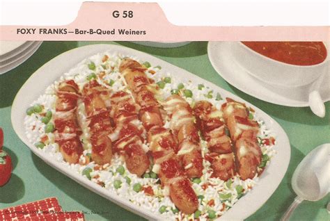 Foxy Franks Bar B Qued Weiners Vintage Recipe Cards