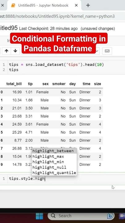 Conditional Formatting In Pandas Dataframe Machinelearning Pandastricks Pandastutorial Youtube