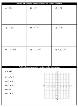 Intro To Complex Numbers Guided Notes And HW By Algebra Crazy TPT