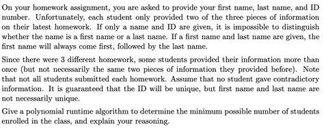 Solved On Your Homework Assignment You Are Asked To Provide Chegg