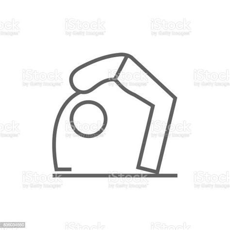 Man 연습 요가 꺾은선형 아이콘크기 강사에 대한 스톡 벡터 아트 및 기타 이미지 강사 곡선 교량 Istock