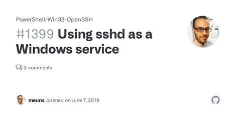 Using Sshd As A Windows Service · Issue 1399 · Powershellwin32