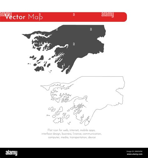 Vector Map Guinea Bissau Isolated Vector Illustration Black On White Background Eps 10