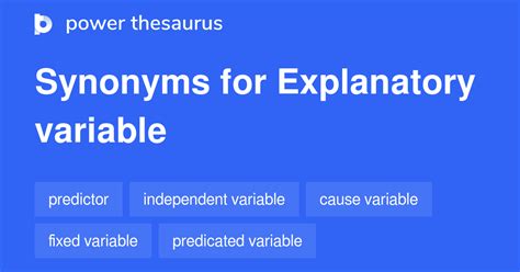 Explanatory Variable Synonyms 77 Similar Words And Phrases