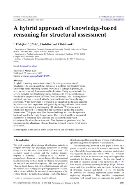 PDF A Hybrid Approach Of Knowledge Based Reasoning For Structural Assessment