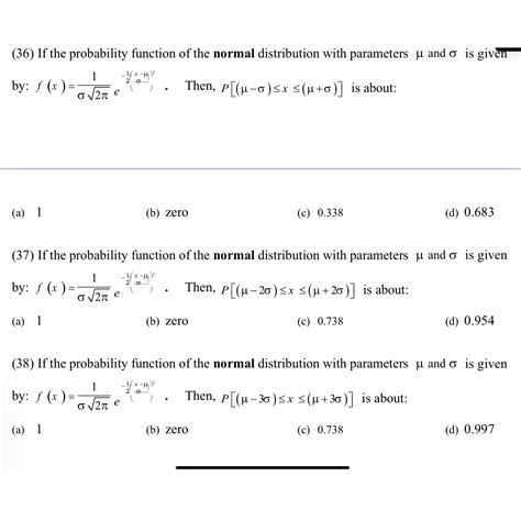 Solved If The Probability Function Of The Normal Chegg