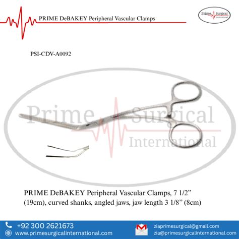 Debakey Peripheral Vascular Clamps Prime Surgical