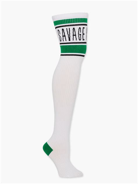 Classic Thigh High Socks In Multi And White Savage X Fenty Germany