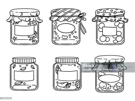 잼 항아리 세트 달콤한 잼 색칠 공부 페이지 과일의 보존 벡터 일러스트 레이 션 0명에 대한 스톡 벡터 아트 및 기타 이미지 0명 건강한 생활방식 과일 Istock